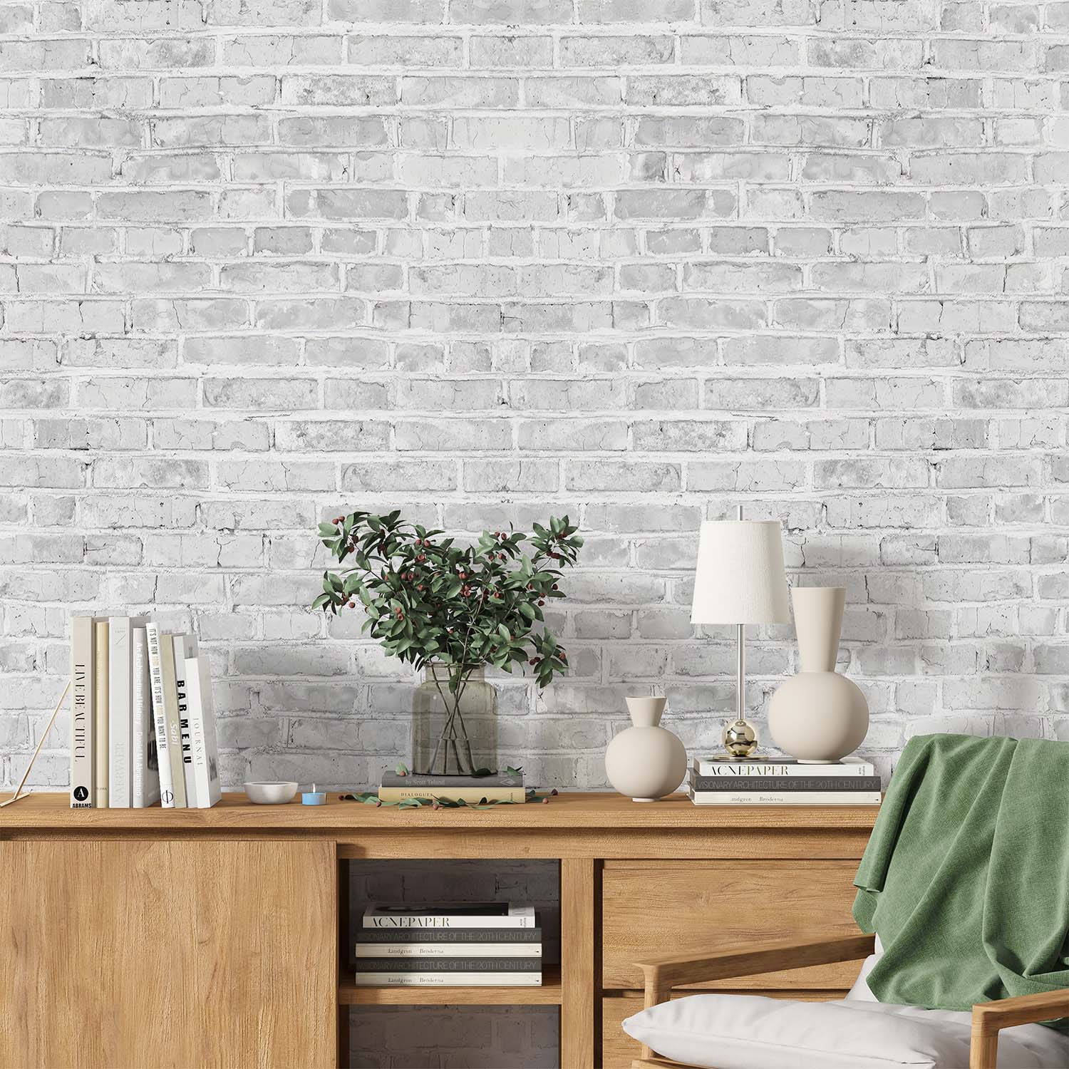 Wit Industrieel Bakstenen Muur Behang Topkwaliteit en Uniek Design ...