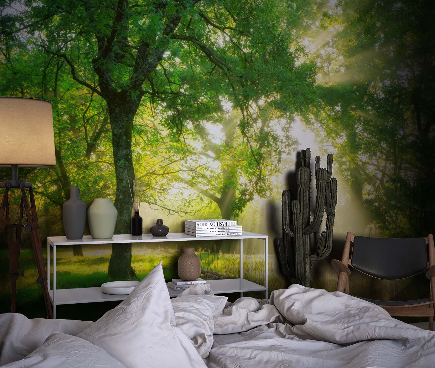 Zonsondergang bos behang Topkwaliteit en Uniek Design | Trendingwall