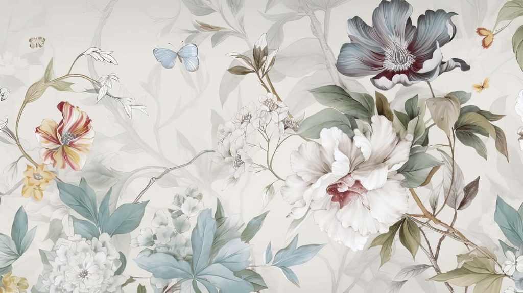 Geel-Groen Bloemen Behang Levendigheid Topkwaliteit en Uniek Design ...