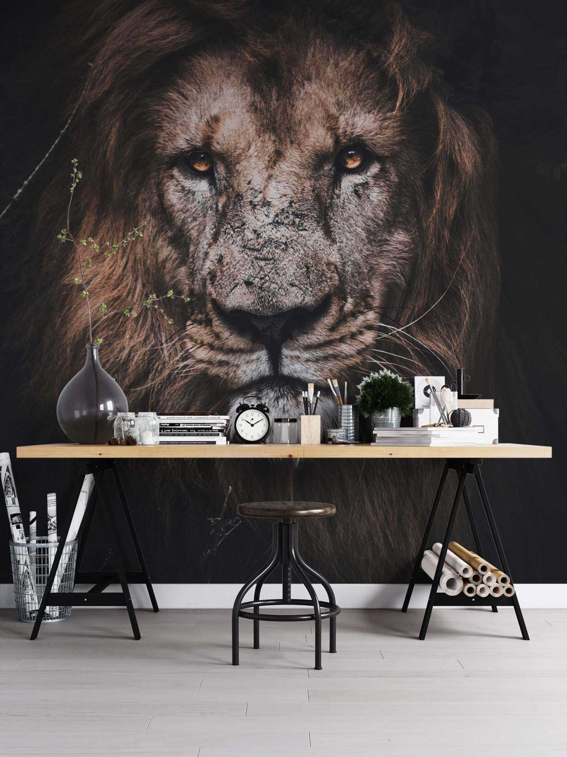 Portret Leeuw Dieren Behang Topkwaliteit en Uniek Design | Trendingwall