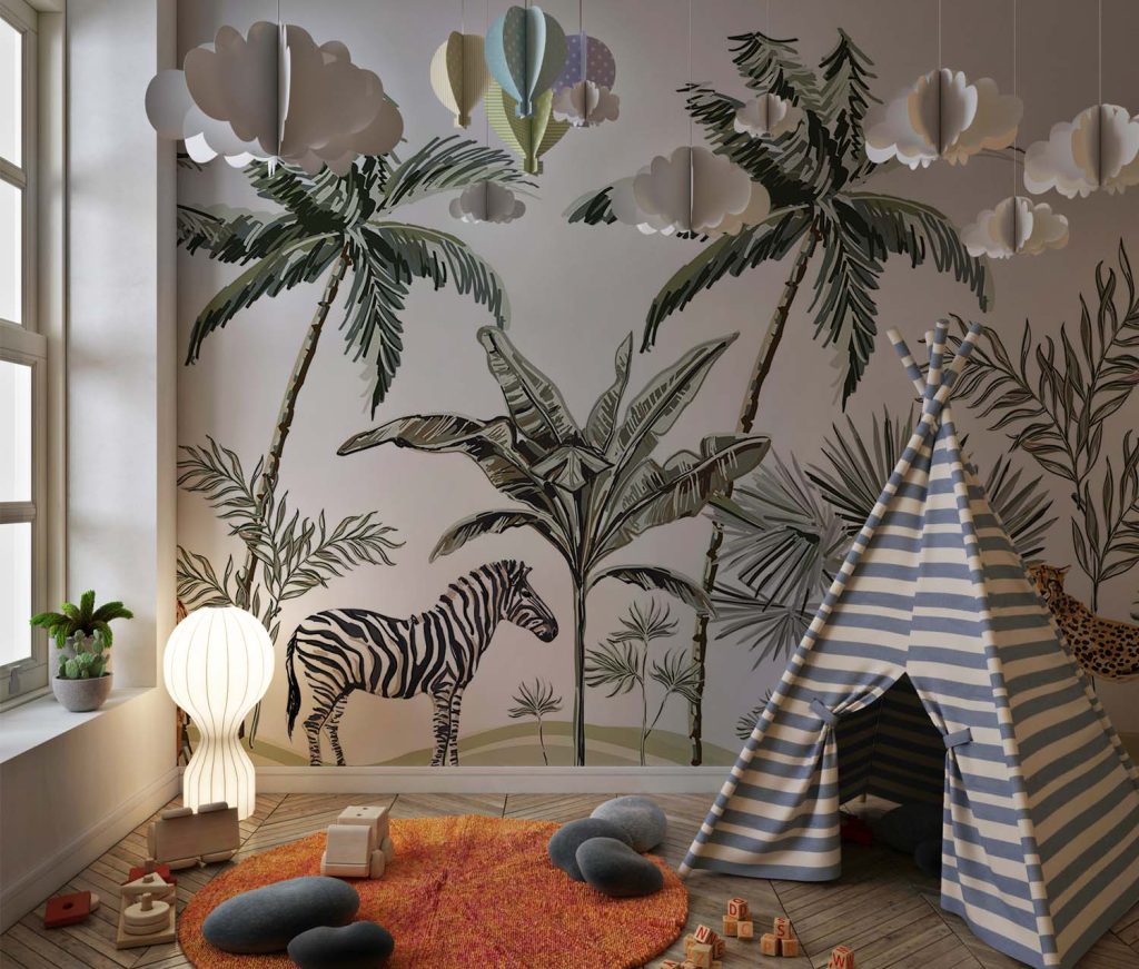 Avontuurlijke Safari Kinderkamer Behang Topkwaliteit en Uniek Design ...