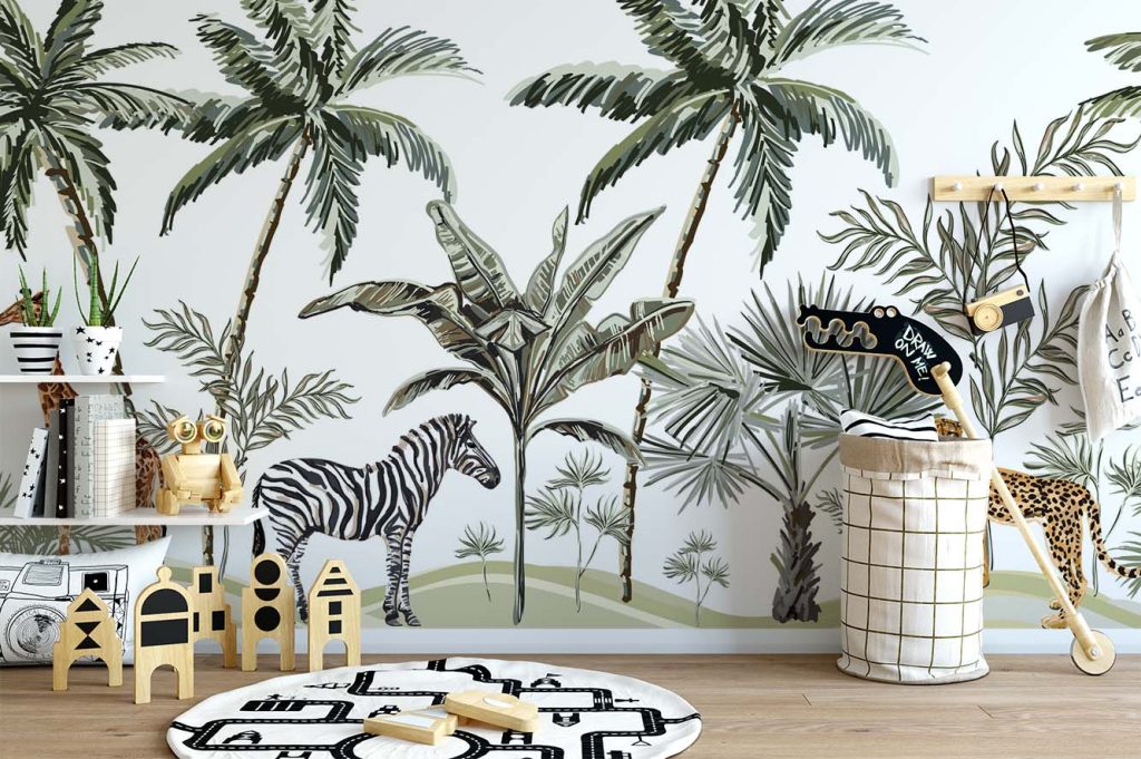 Avontuurlijke Safari Kinderkamer Behang Topkwaliteit en Uniek Design ...