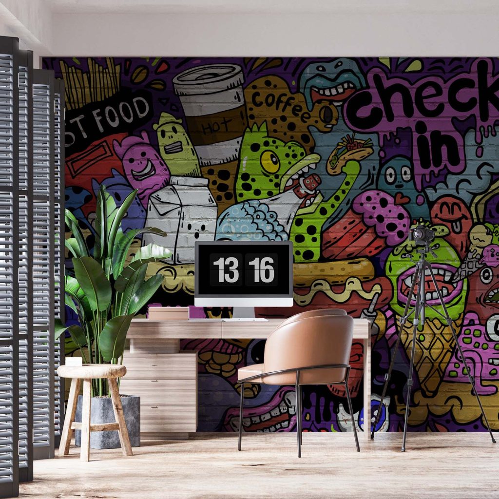 Graffiti Behang Levendige Stadssfeer Topkwaliteit en Uniek Design ...