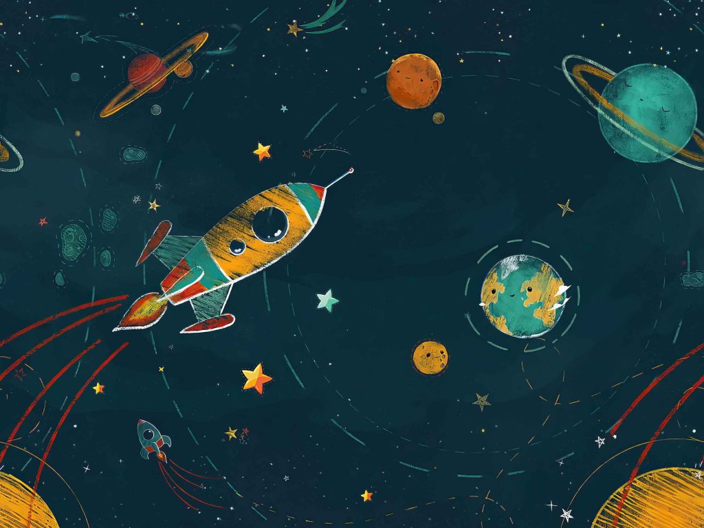 Kinderkamer Ruimte Avontuur Behang Topkwaliteit en Uniek Design ...