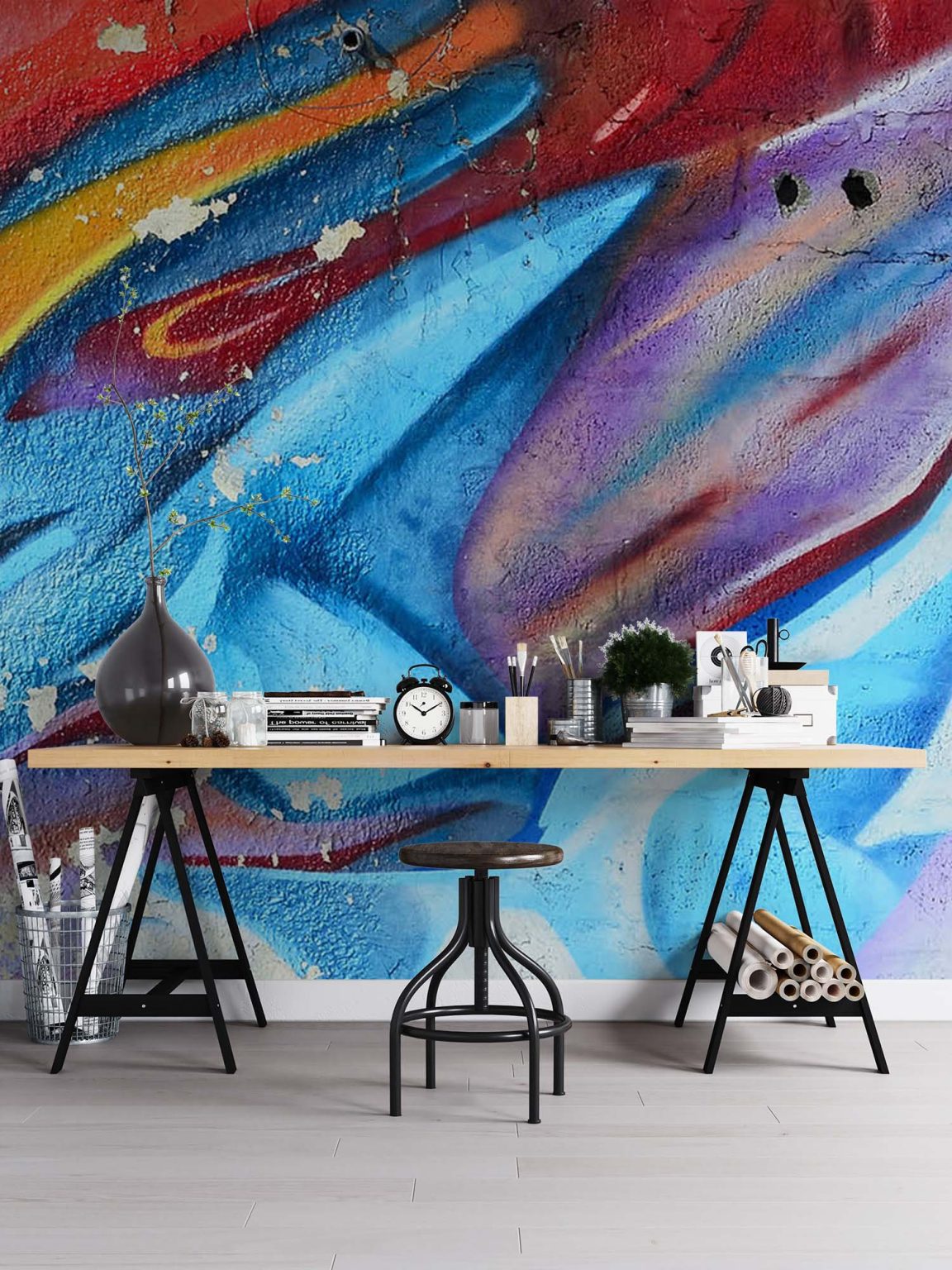 Graffiti Behang Stadse Dynamiek Topkwaliteit en Uniek Design | Trendingwall